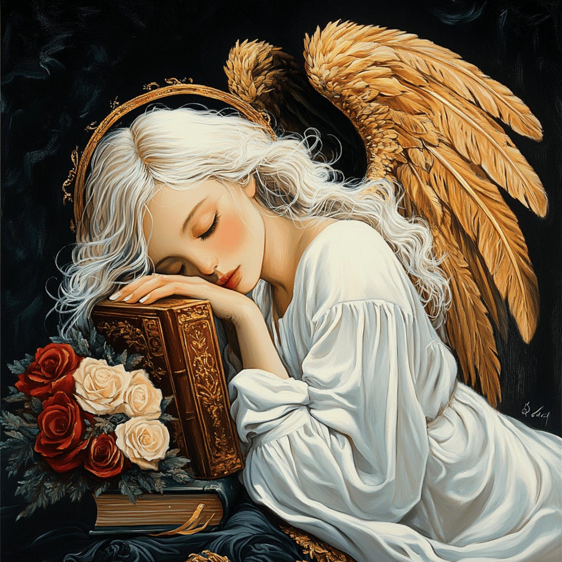 9 Sleeping Angel Poster, Large Square Artwork, Digital Images, Angel ...