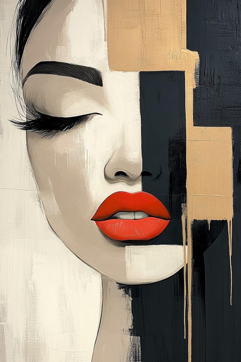 Abstract Figures Portraits, Set of 12 Digital Images, Large Art Poster ...