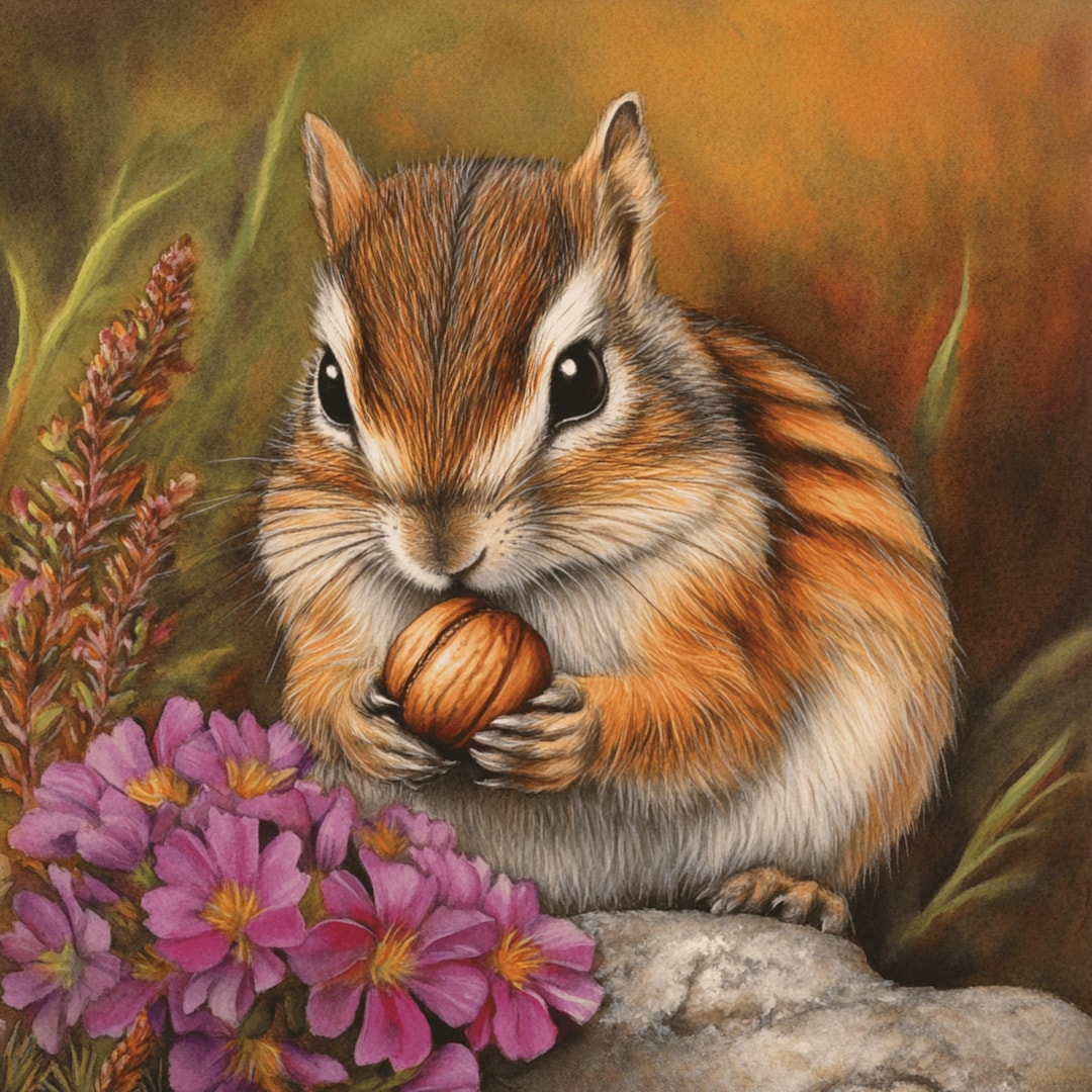 Chipmunk Digital Art Set of 20 - Cute Woodland Animal Prints ...