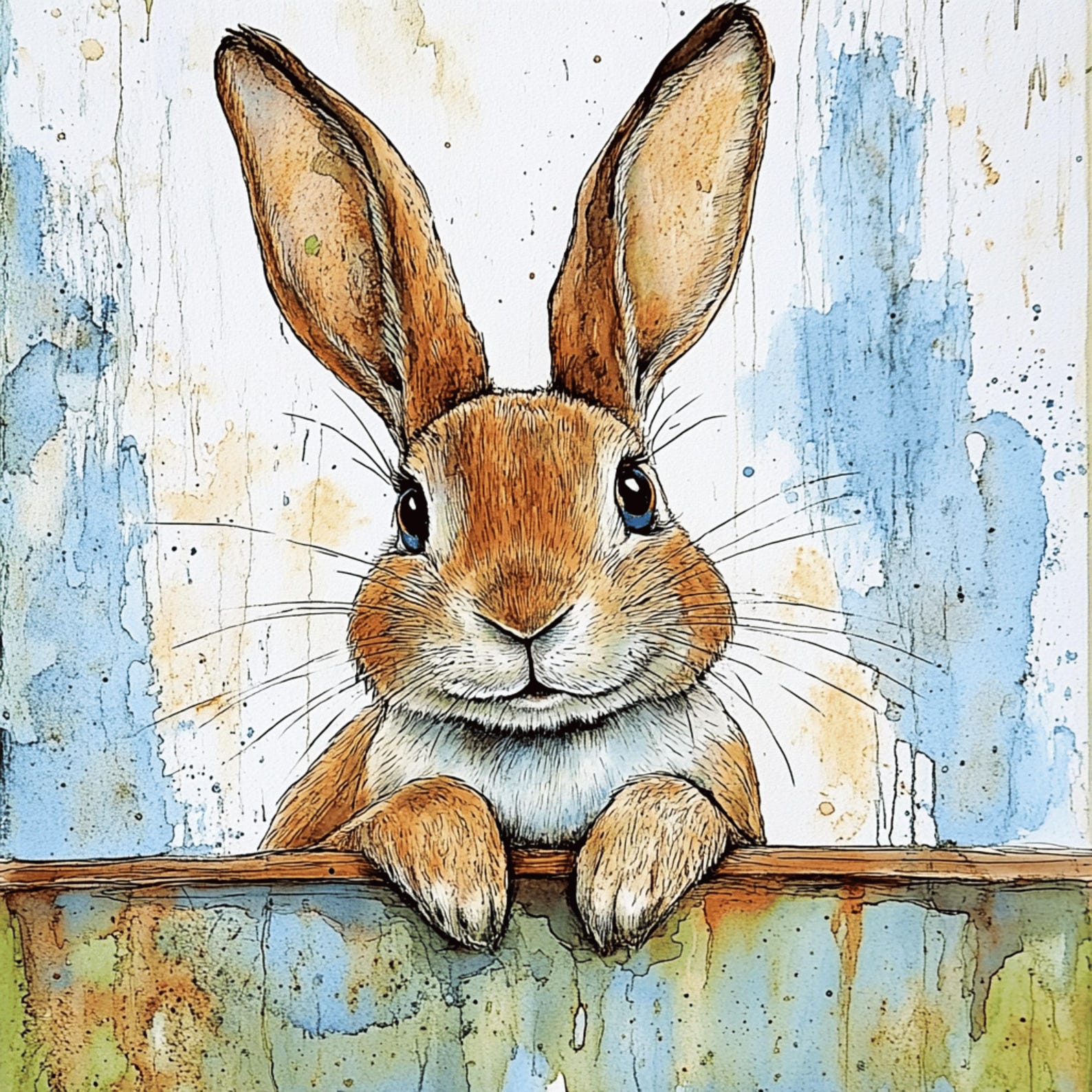 11 Cute Rabbit With Butterflies Wall Art, Easter Bunny Poster, Spring ...