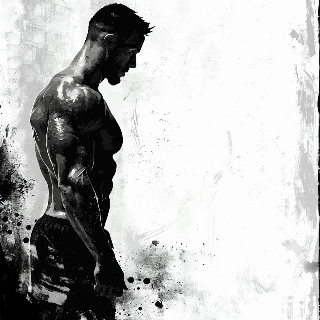 NINE Fitness Wall Art, Digital Download, Muscular Man Lifting Weights ...