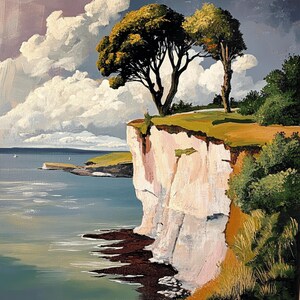 Cliff View Art - 15 Printable Digital Landscape Images for Coastal Wall ...