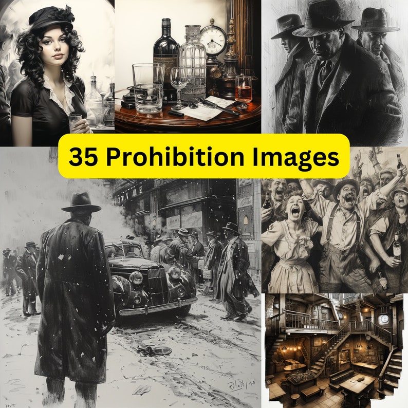 Vintage Style Prohibition Era Prints Set of THIRTY FIVE Posters ...
