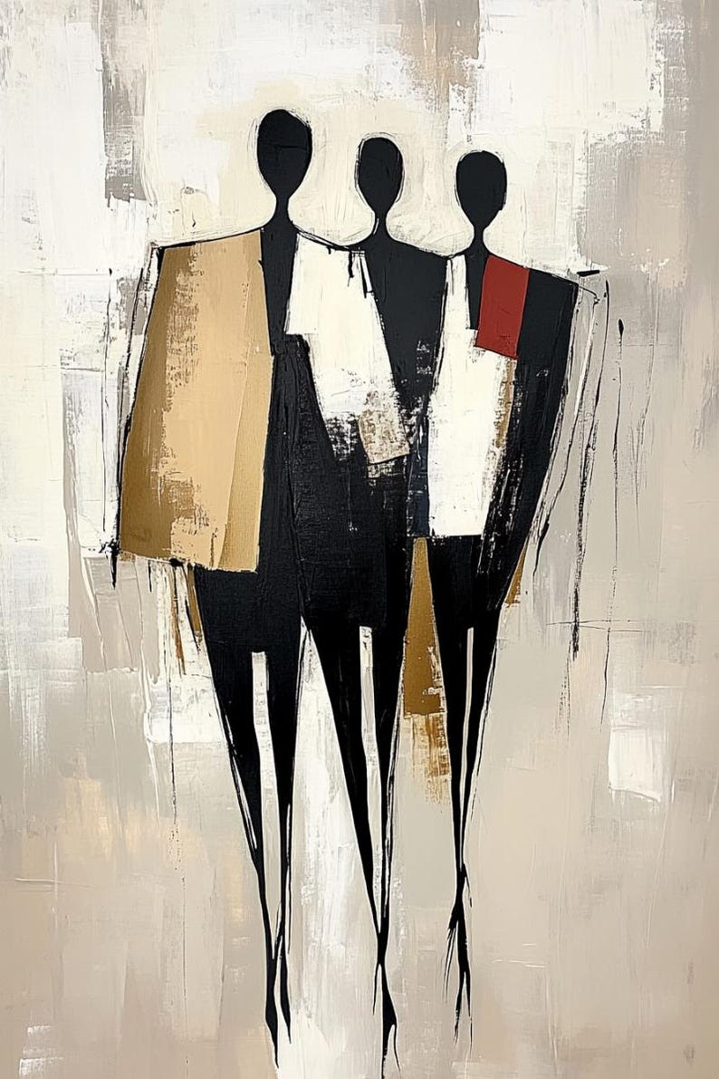 Abstract Figures Portraits, Set of 12 Digital Images, Large Art Poster ...
