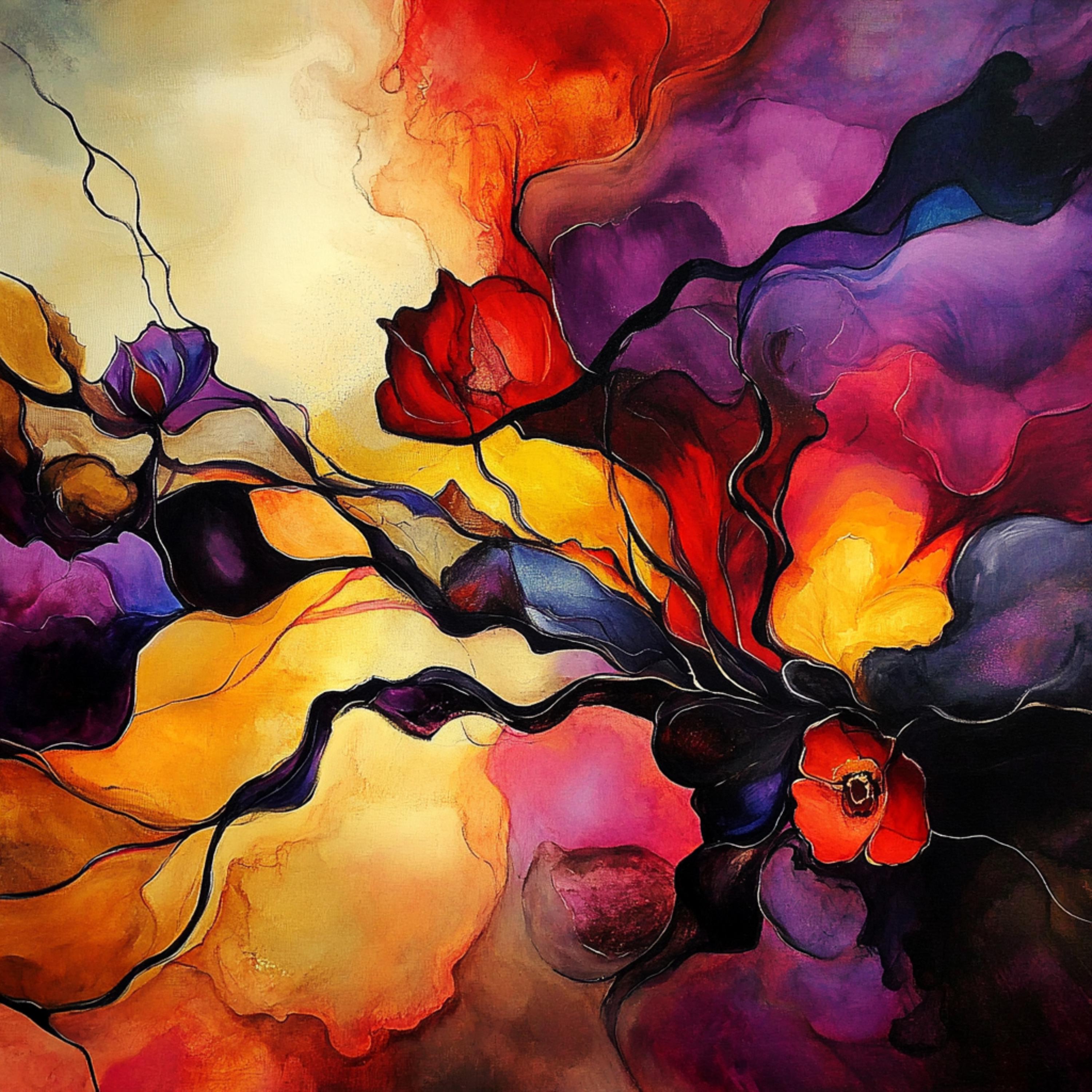 100 Abstract Artwork Square Large Art Digital Images Vibrant Colors ...