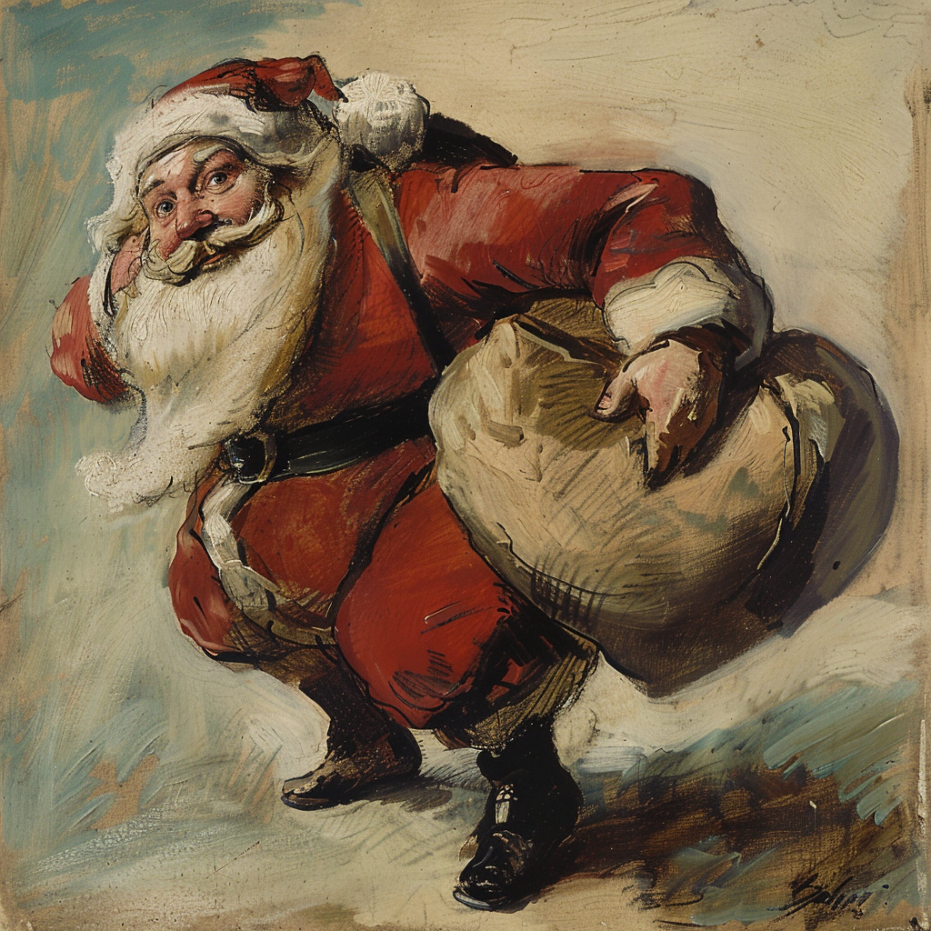 24 Vintage Christmas Santa Digital Download, Retro Santa Claus Images ...