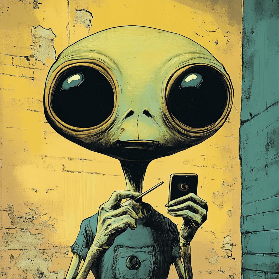 11 Alien Digital Art Digital Images, Comic Book Style, Extraterrestrial ...
