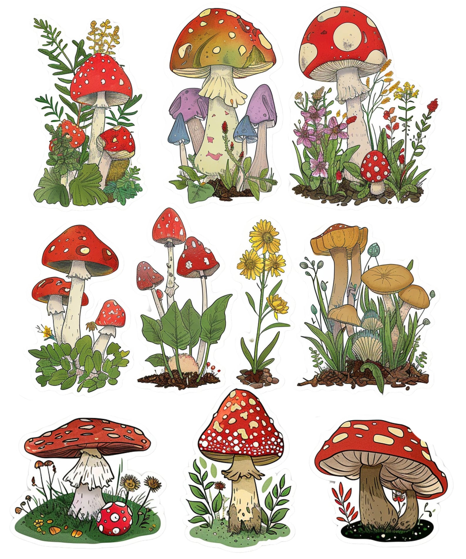 20 Sheets, Digital Download, Cute Frog Stickers, Whimsical Frog Decals ...