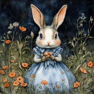 11 Easter Bunny Poster Digital Images Rabbits Spring Equinox Art Large ...