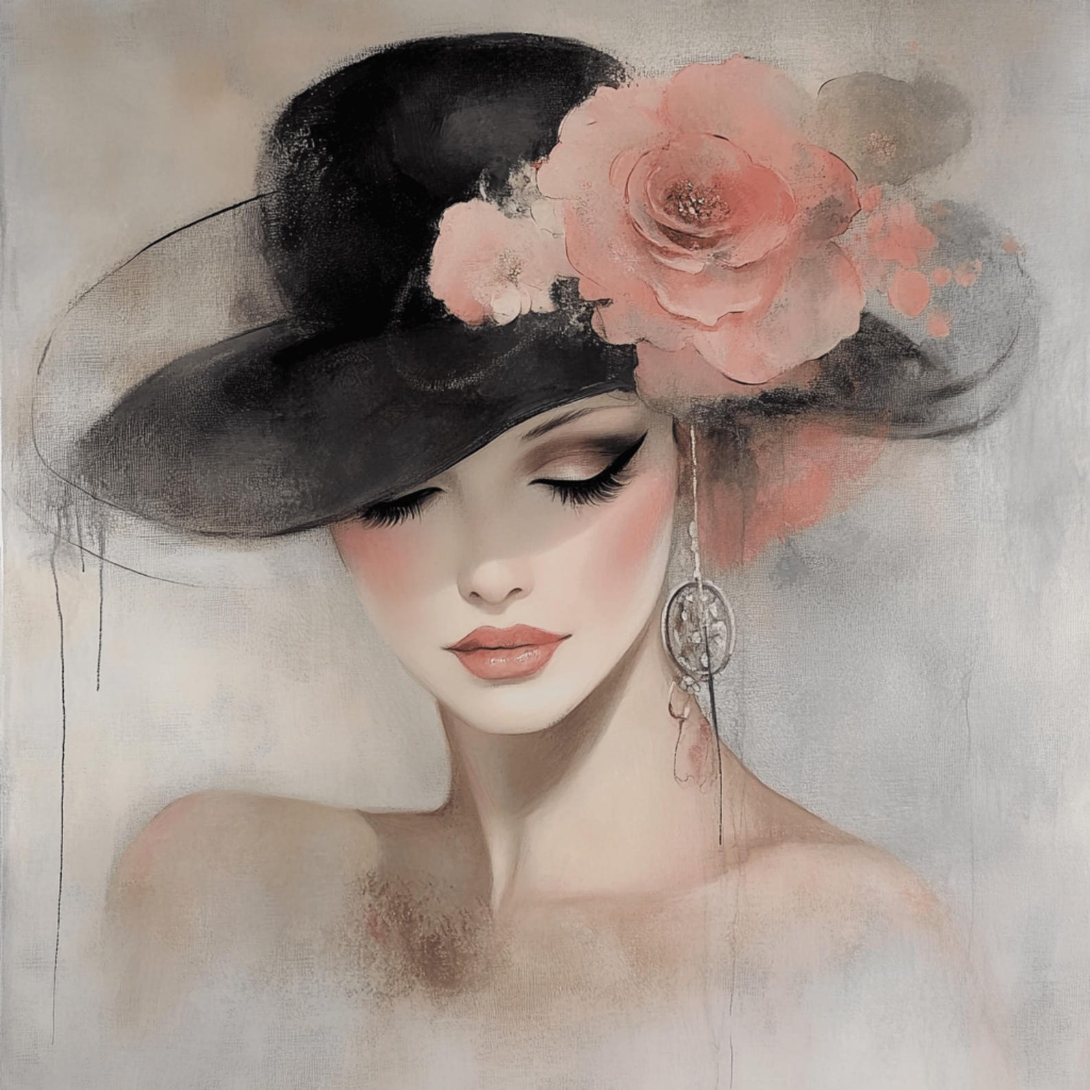 25 Coquette Aesthetic Female Figure Portrait With Animal and Flower ...