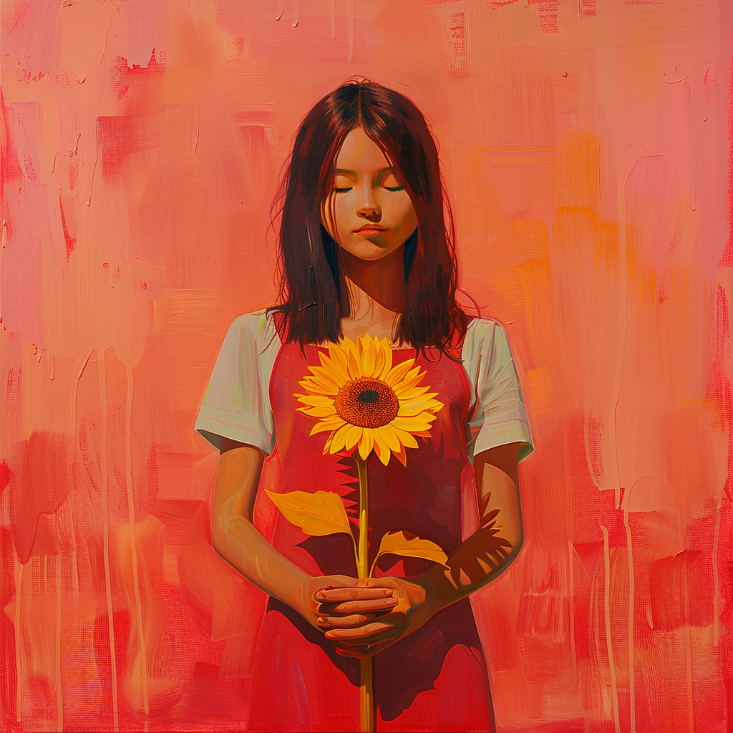 EIGHT Flower Girl Digital Images, Wall Art, Vibrant Artwork, Home Decor ...