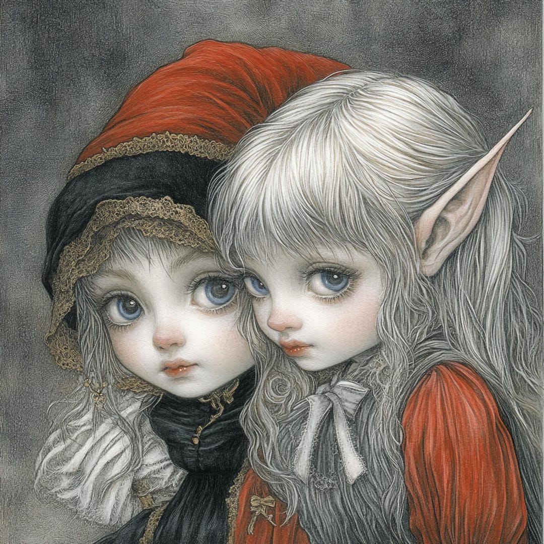 25 Digital Images, Gnomes, Elves, Pixies, Fairies, Large Square Artwork ...