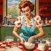 FIVE Retro Baking Prints 1960s Instant Printable Digital Download Wall ...