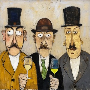 ELEVEN Vintage Style Distinguished Gentlemen Artwork, Large Wall Art ...