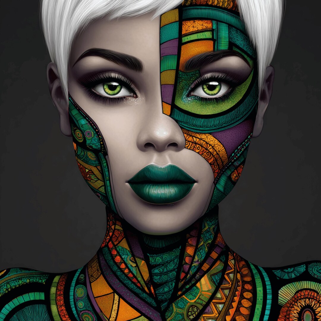 25 Futuristic Art Female Android Portraits Png | Afrocentric Digital ...