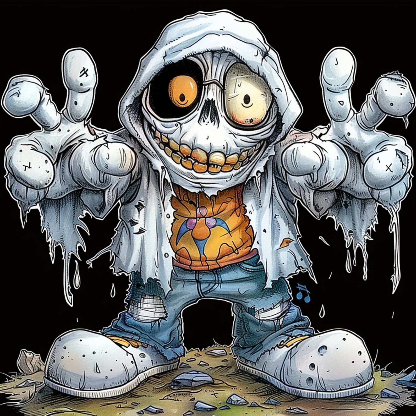 FOURTEEN Cute Halloween Art Collection, Spooky Kids Digital Prints ...