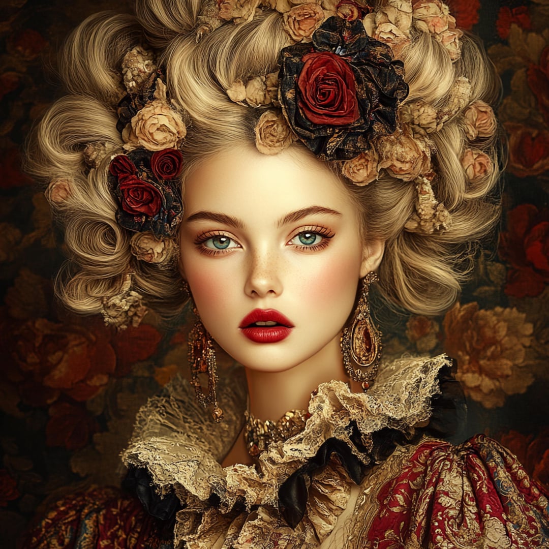 12 Vintage Baroque Portraits, 12 Digital Images, Large Square Artwork ...