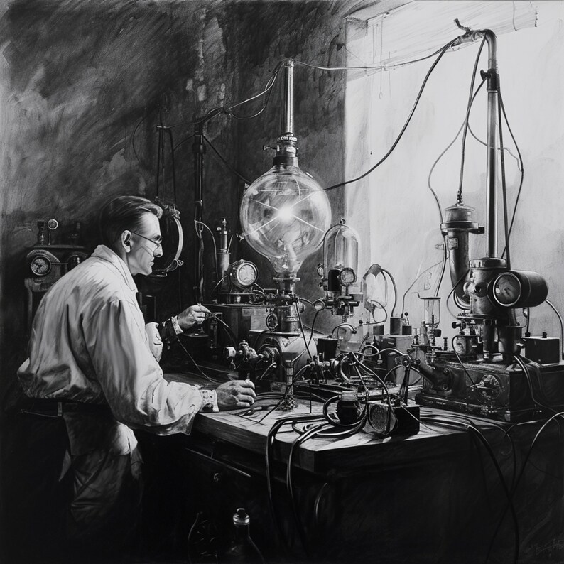 NINE Retro Fantasy Inventors Digital Prints Instant Printable Digital ...