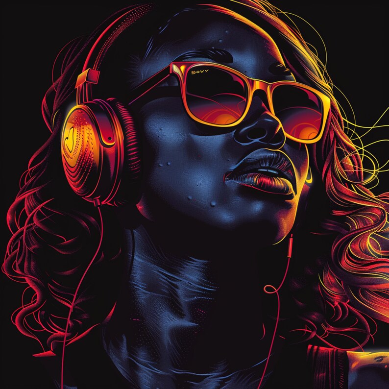 TWELVE Vibrant Wall Art, Modern Music Art, Bedroom Decor, Contemporary ...