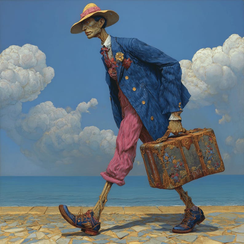 30 Surreal Men Walking Artwork Digital Download, Quirky Fantasy Figures ...