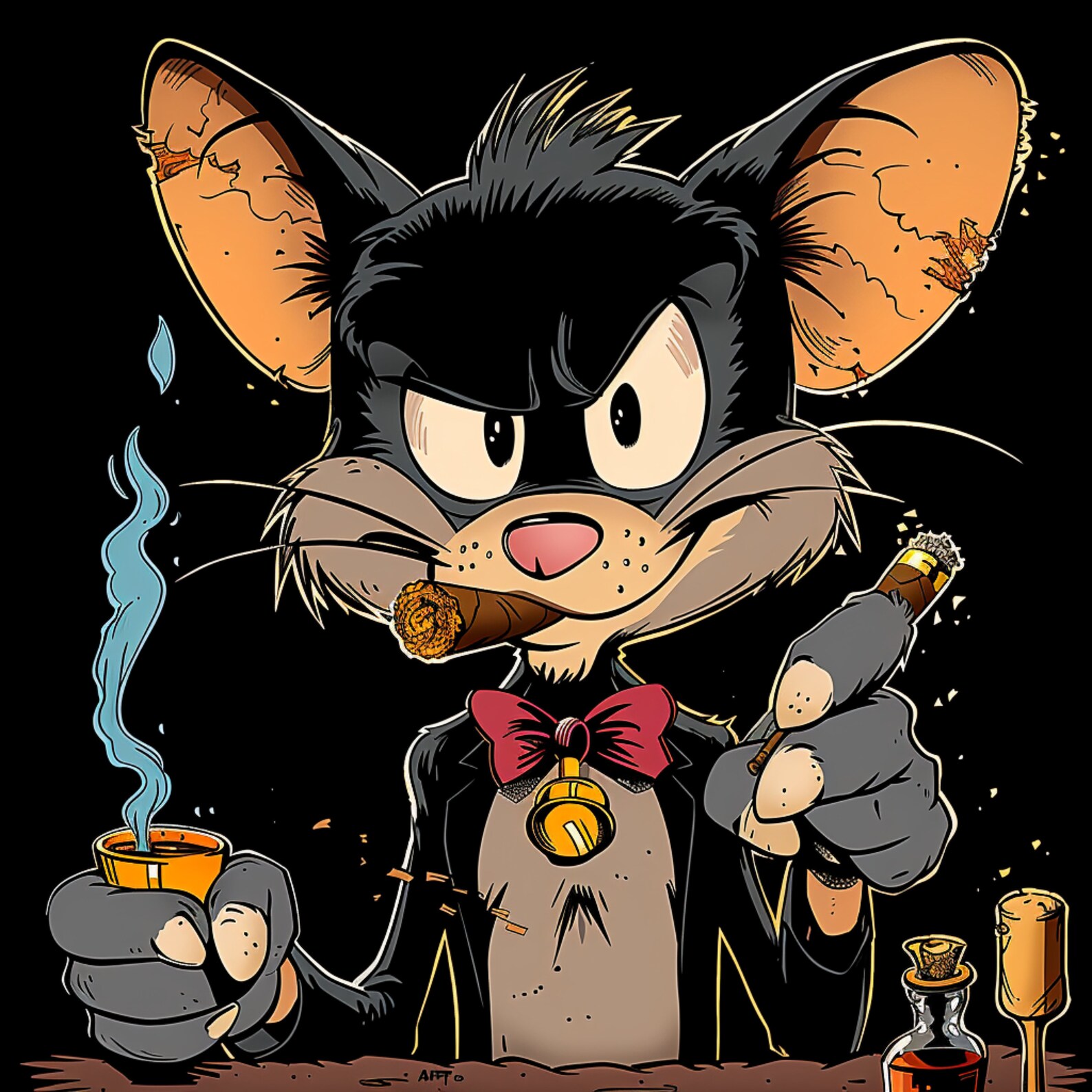 12 Gangster Mouse Digital Art, Cartoon Caricature Set, 12 Unique Images ...