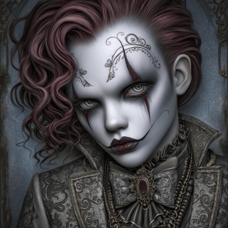16 Sinister Clown Pngs for POD, Gothic Clown Art for Sublimation ...