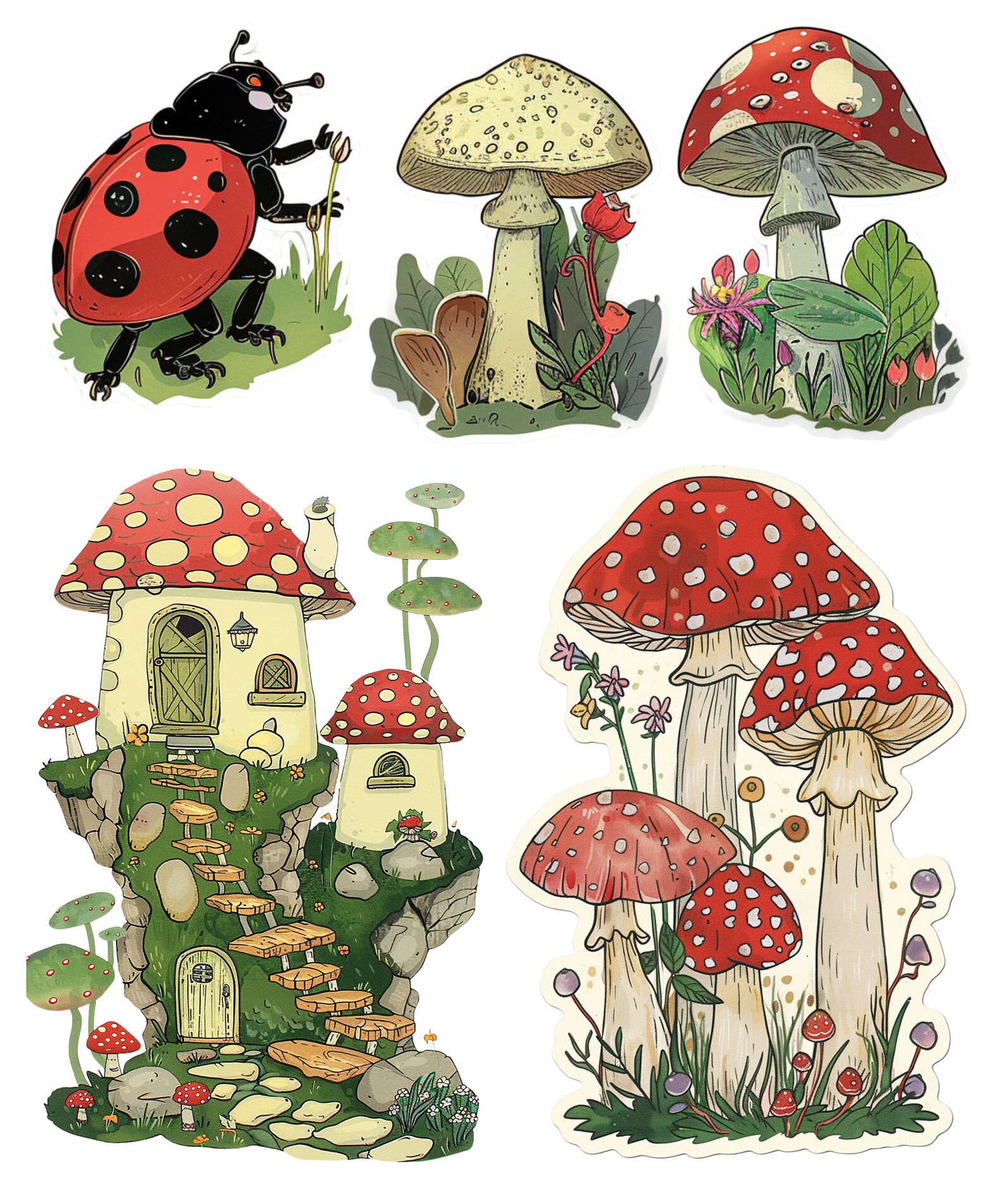 20 Sheets, Digital Download, Cute Frog Stickers, Whimsical Frog Decals ...