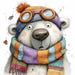 27 Winter Bear, Seal, Penguin Illustrations in Scarves and Hats Cozy ...