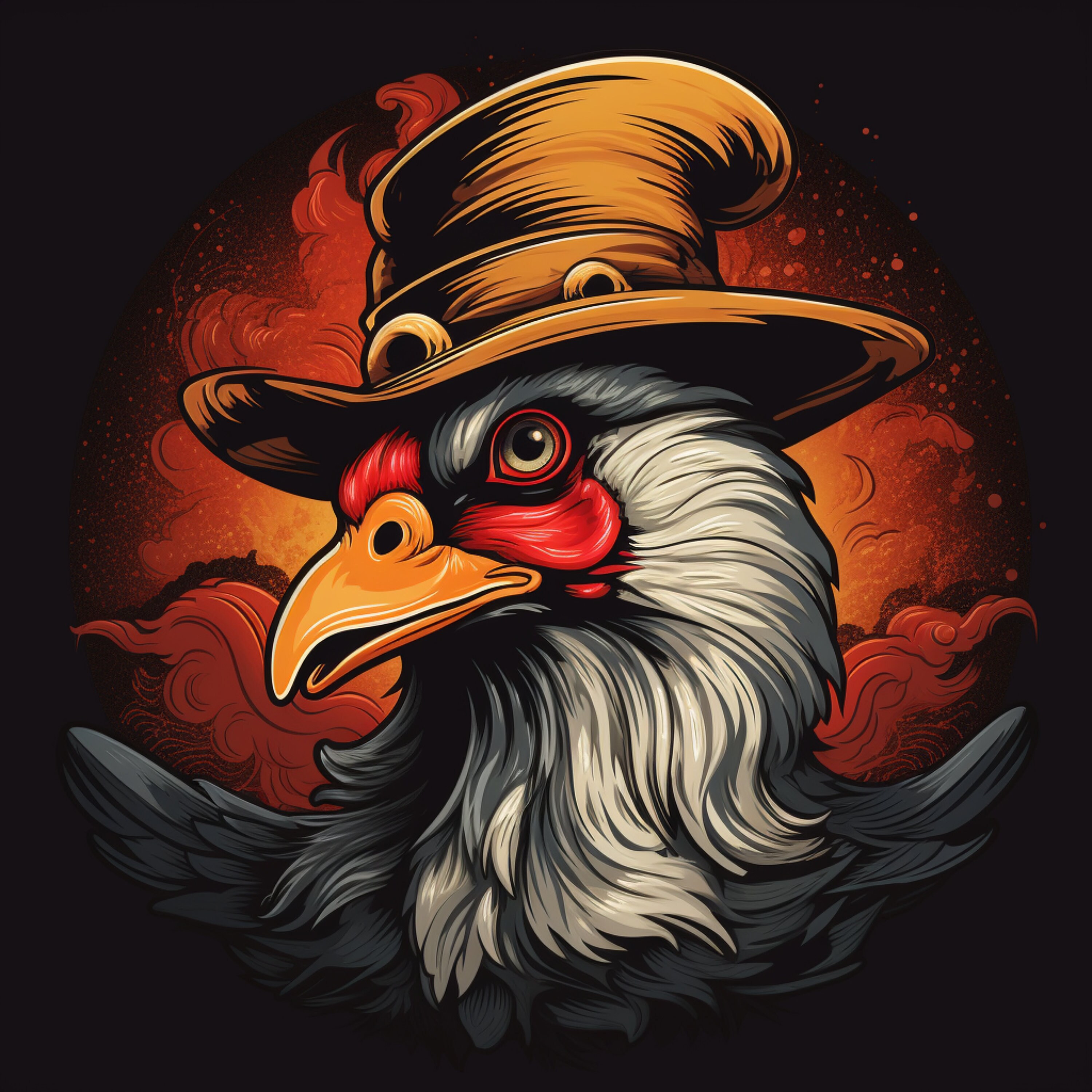 TWENTY THREE Vintage Steampunk Style Rooster Duck Wall Art, Colorful ...