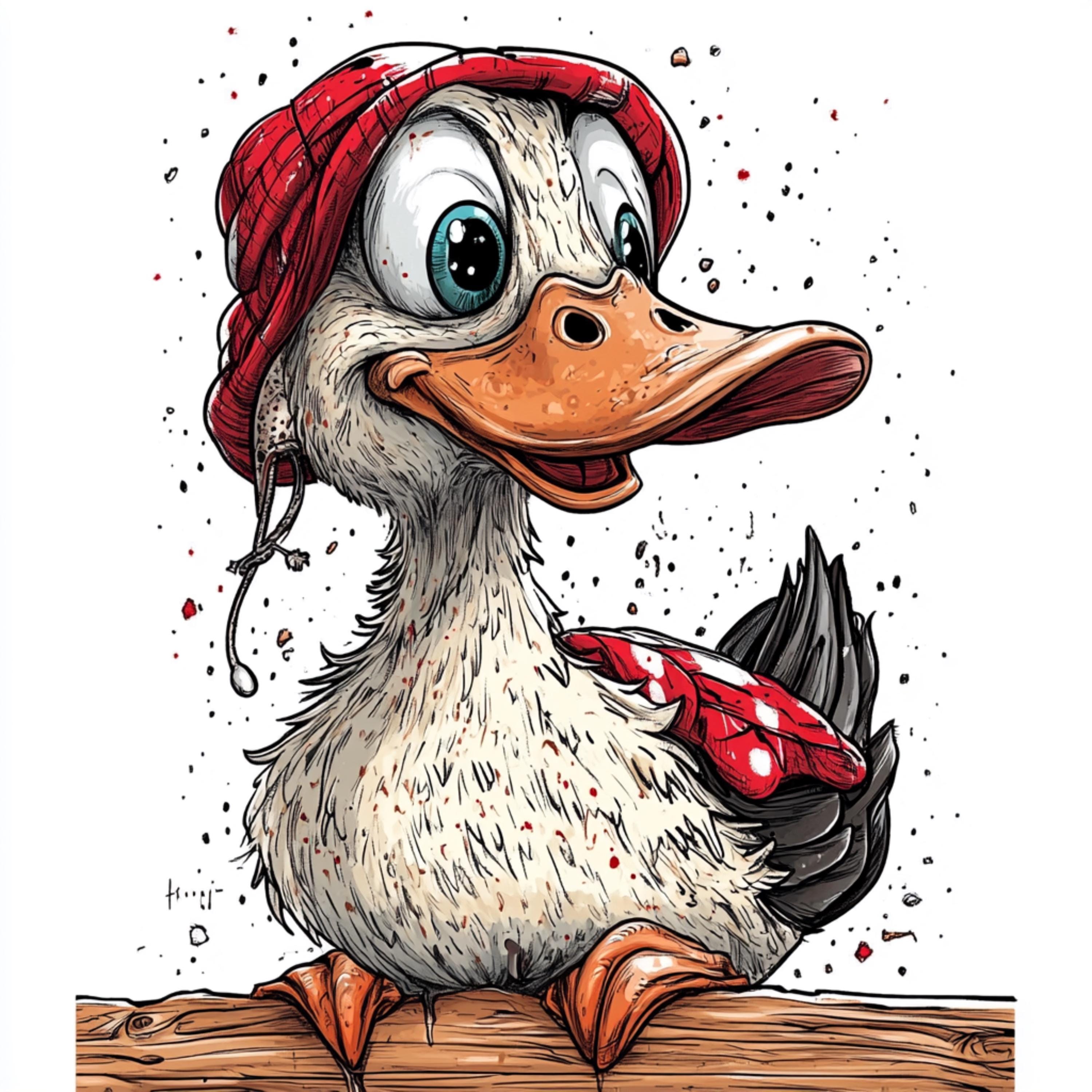 11 Cute Duck Cartoon Caricature Digital Image, Fun Wall Art for Kids ...