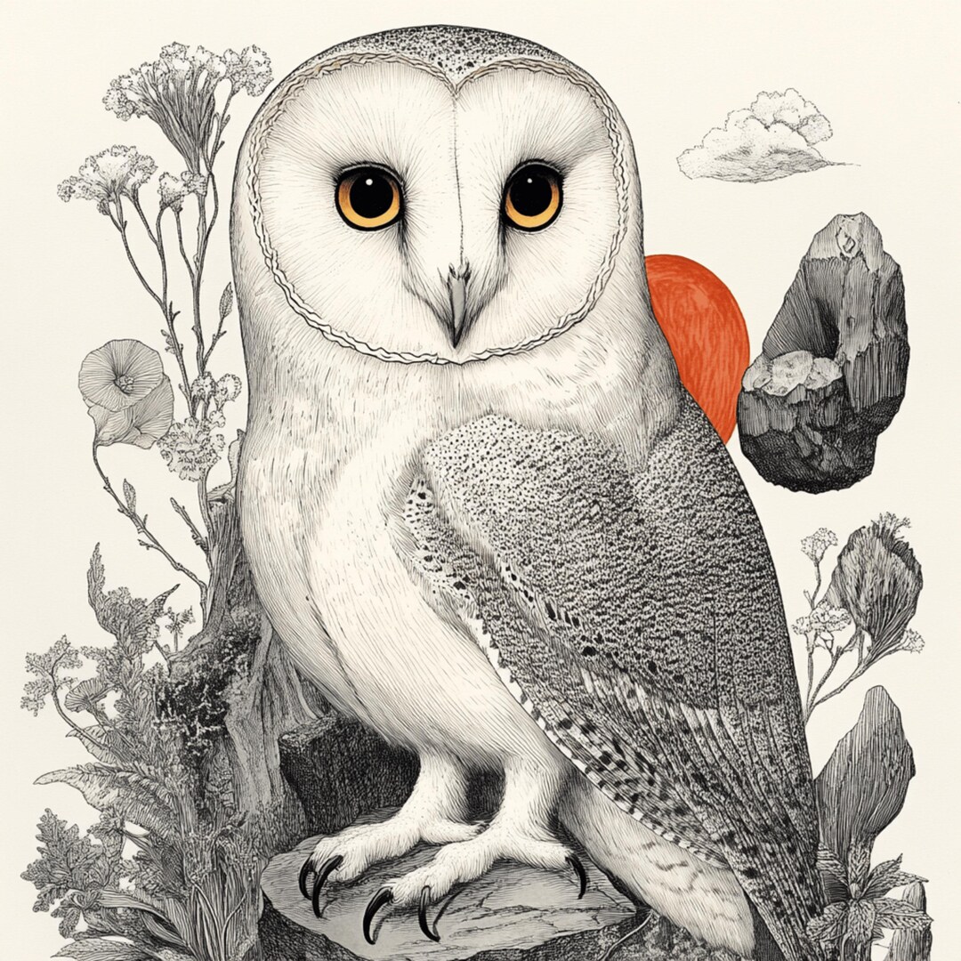 100 Owl Digital Art Print, Various Artistic Styles, Owl Poster, Large ...
