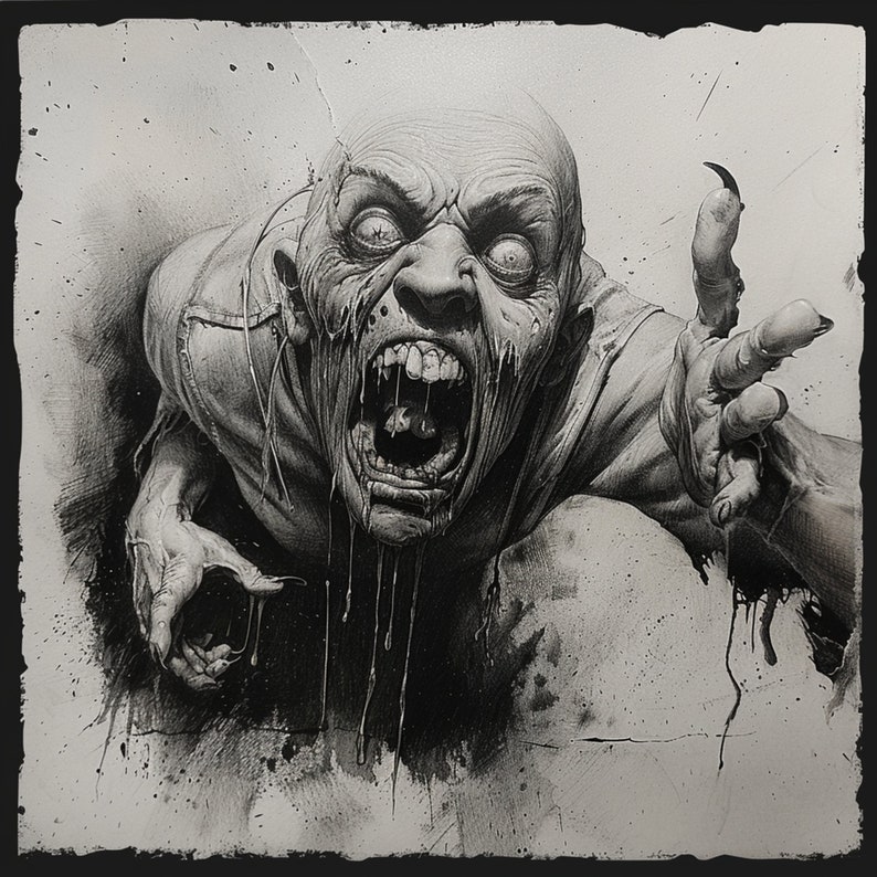 8 Paranormal Halloween Horror Digital Images, 8 Creepy Scary Horror ...