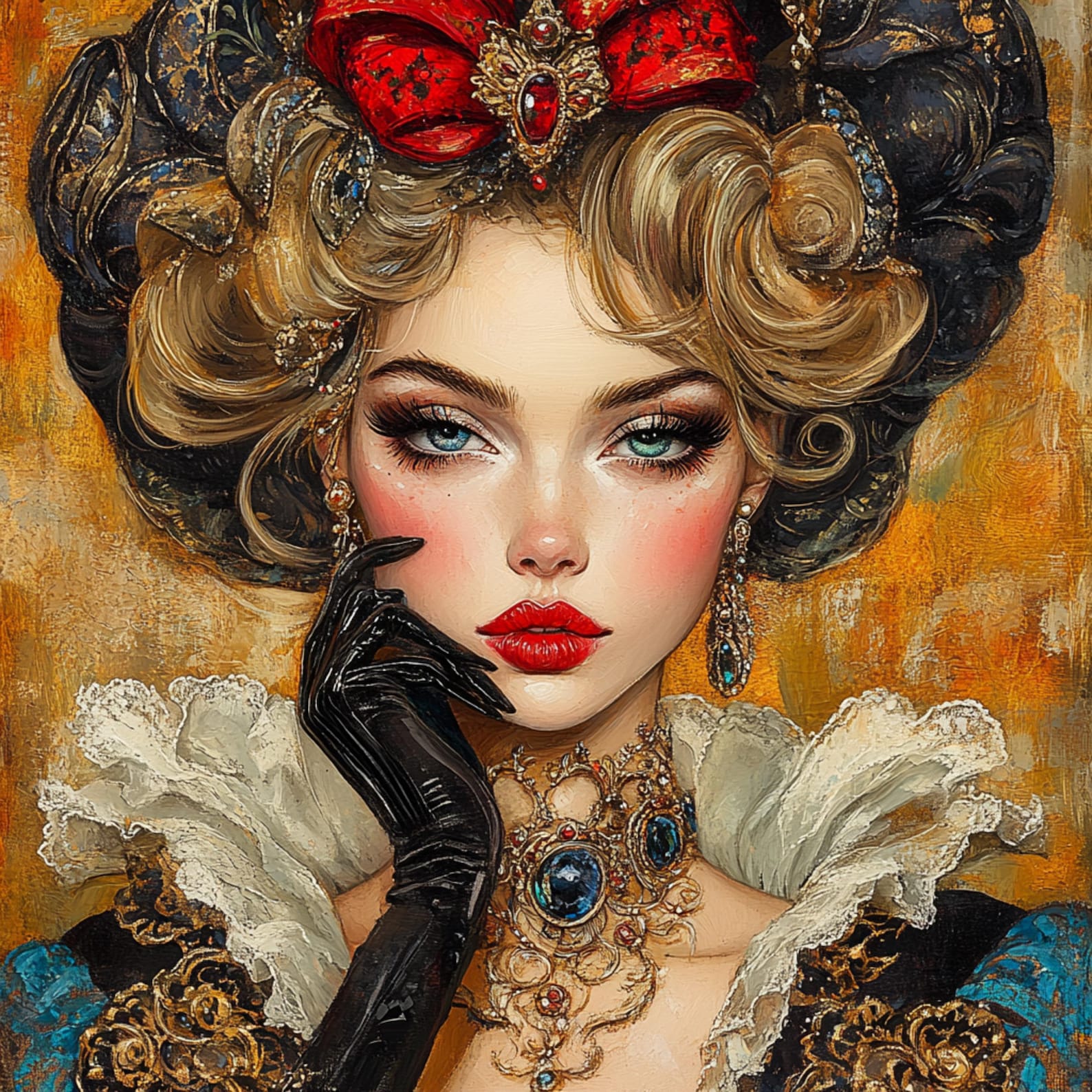 18 Digital Images Rococo Female Portraits Ornate Art Large Square ...