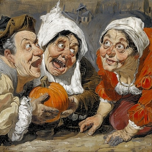 TEN Halloween Witch Trial Scene Digital Art, Salem Witch Trials ...