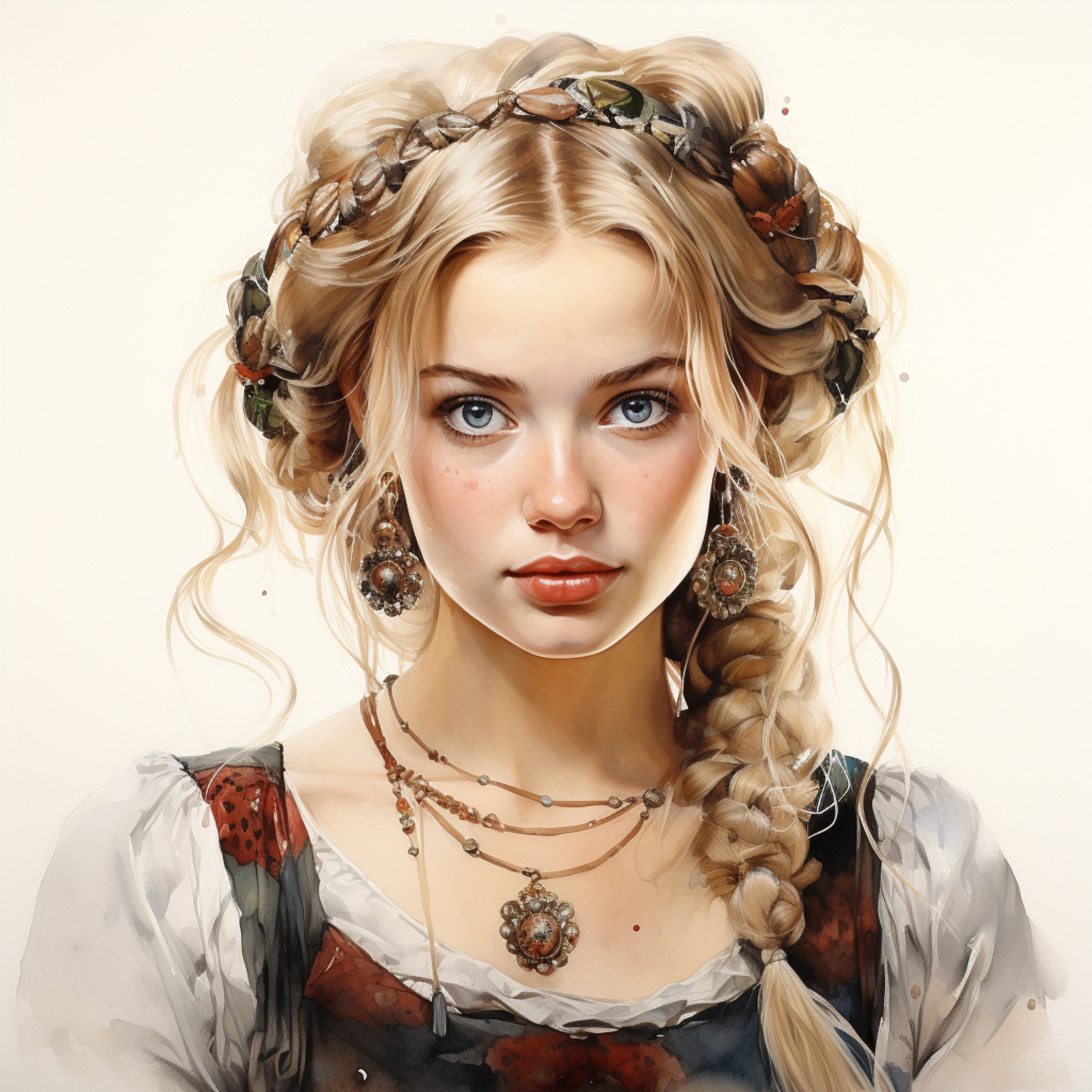 24 Slovakian Female Portraits Wall Art, Vintage Style Women Paintings ...