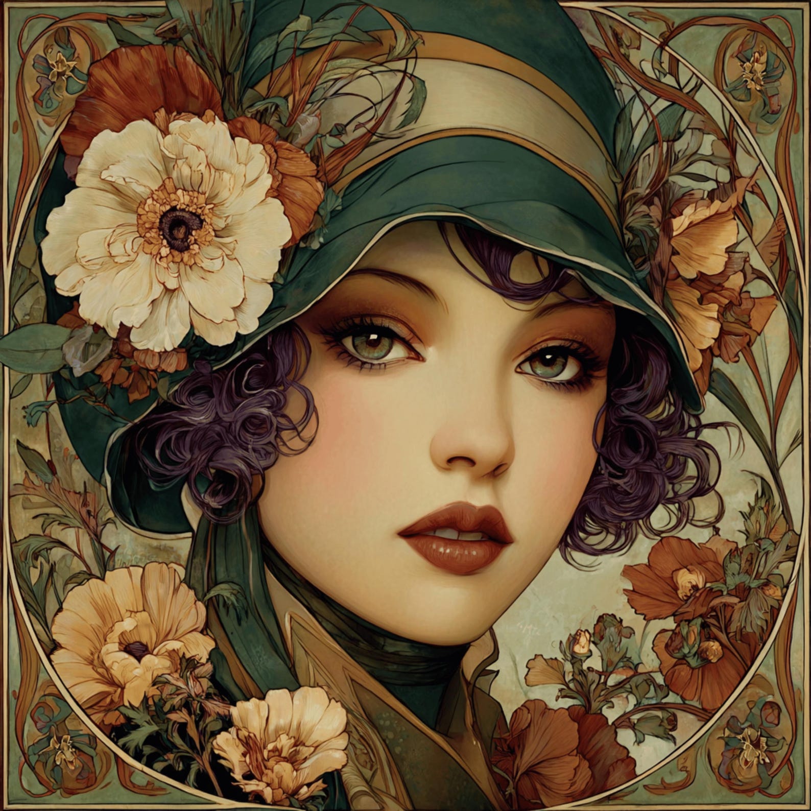 Art Deco Female Portrait Prints: Vintage Glamour, DIY Wall Art (digital ...