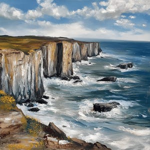 Cliff View Art - 15 Printable Digital Landscape Images for Coastal Wall ...