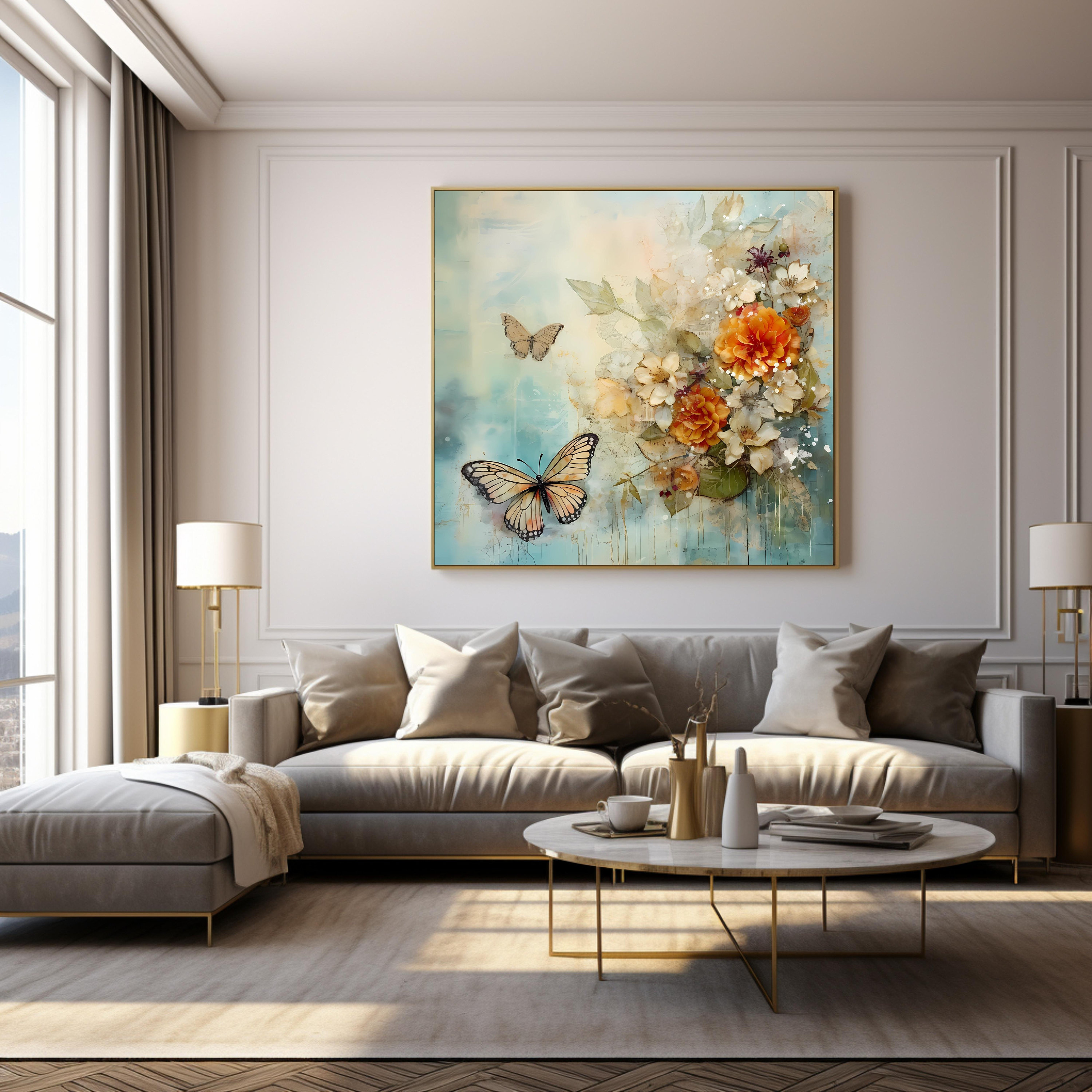 Instant Digital Download Printable Affordable Wall Decor Blue Butterfly ...
