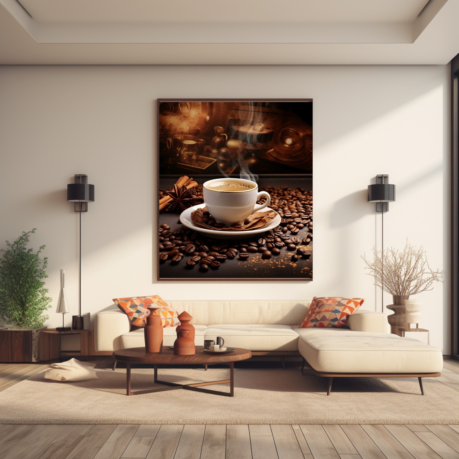 THREE Coffee Kitchen Wall Decor Prints Coffee Beans Printable Artwork ...