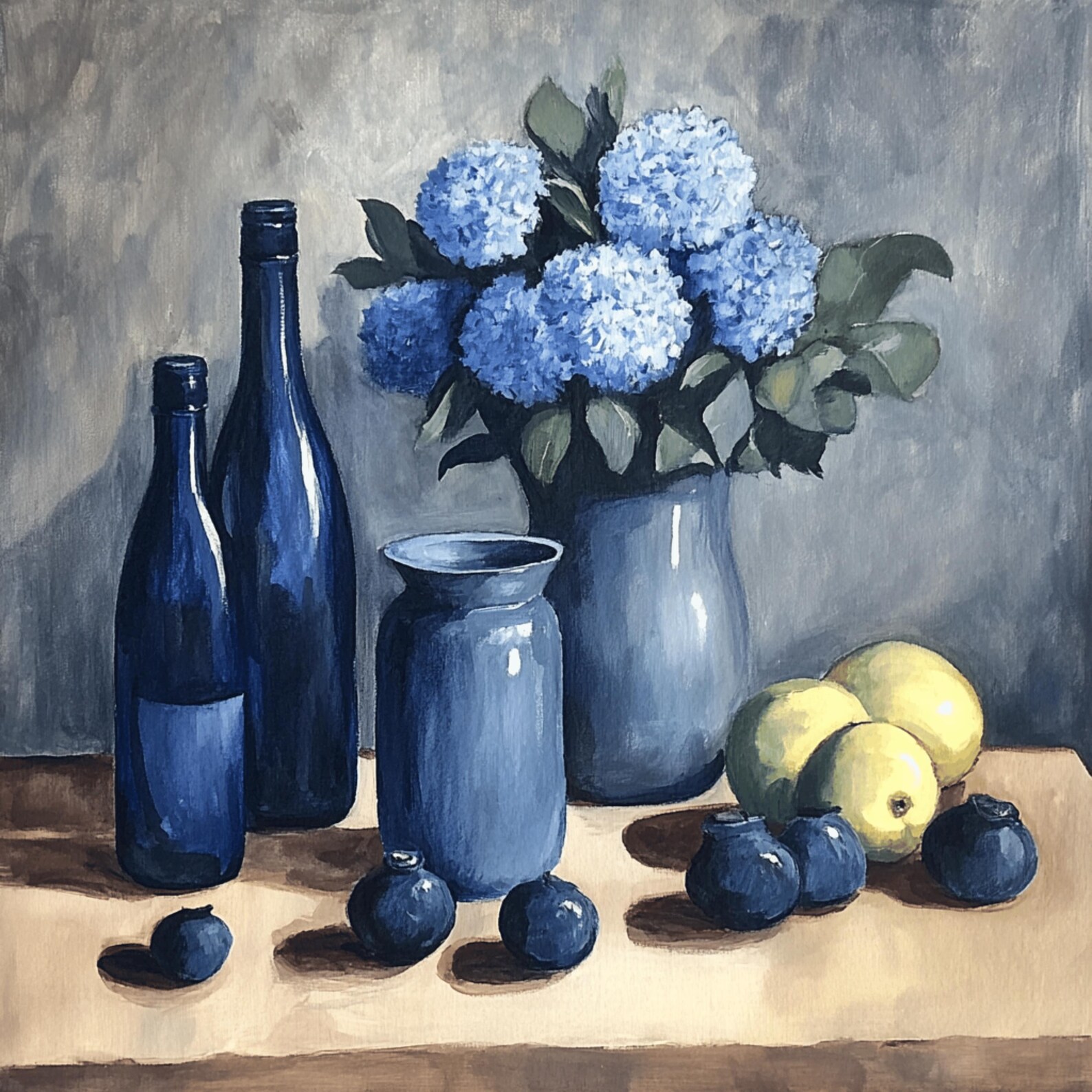 12 Monochrome Blue Still Life Digital Art Images - Elegant Wall Art ...
