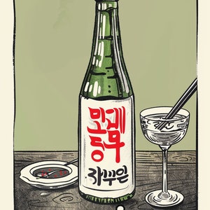 9 Vintage Soju Bottle Poster Set, Korean Alcohol Wall Art, Retro Bar ...