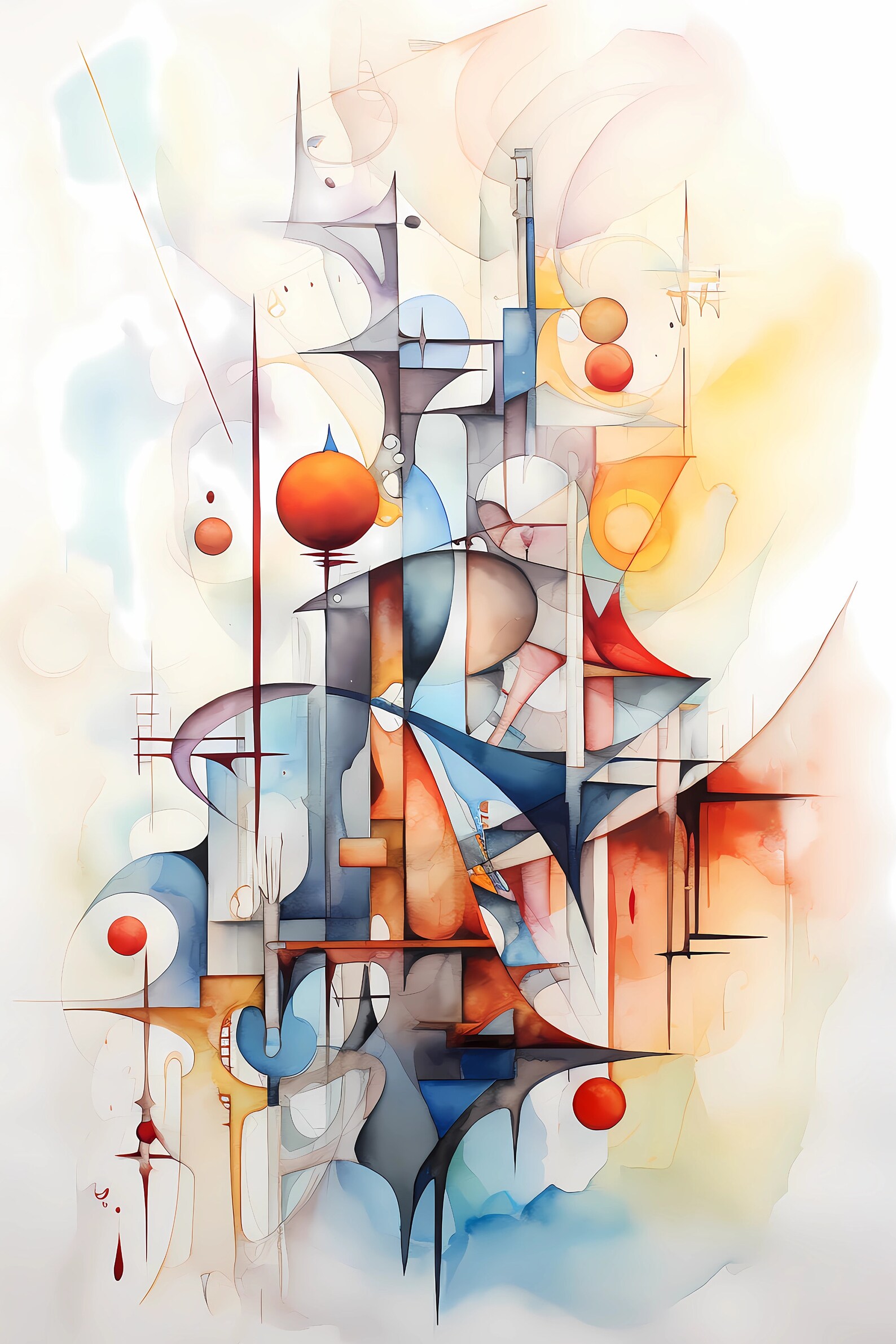 Abstract Art Modern Contemporary Primary Colours Digital Download Three ...