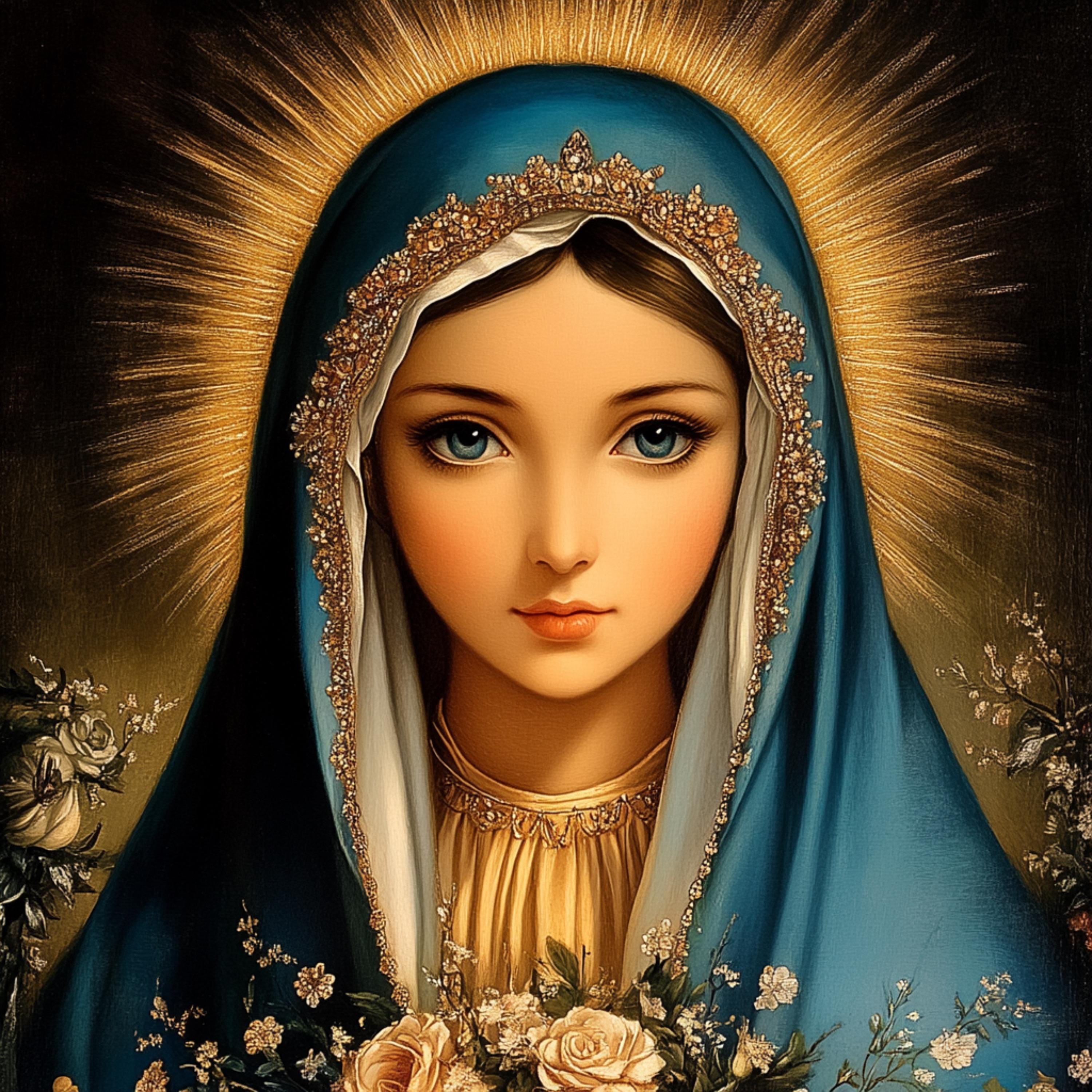 8 Mother Mary Wall Art, Digital Images Set, Religious Decor, Christmas ...