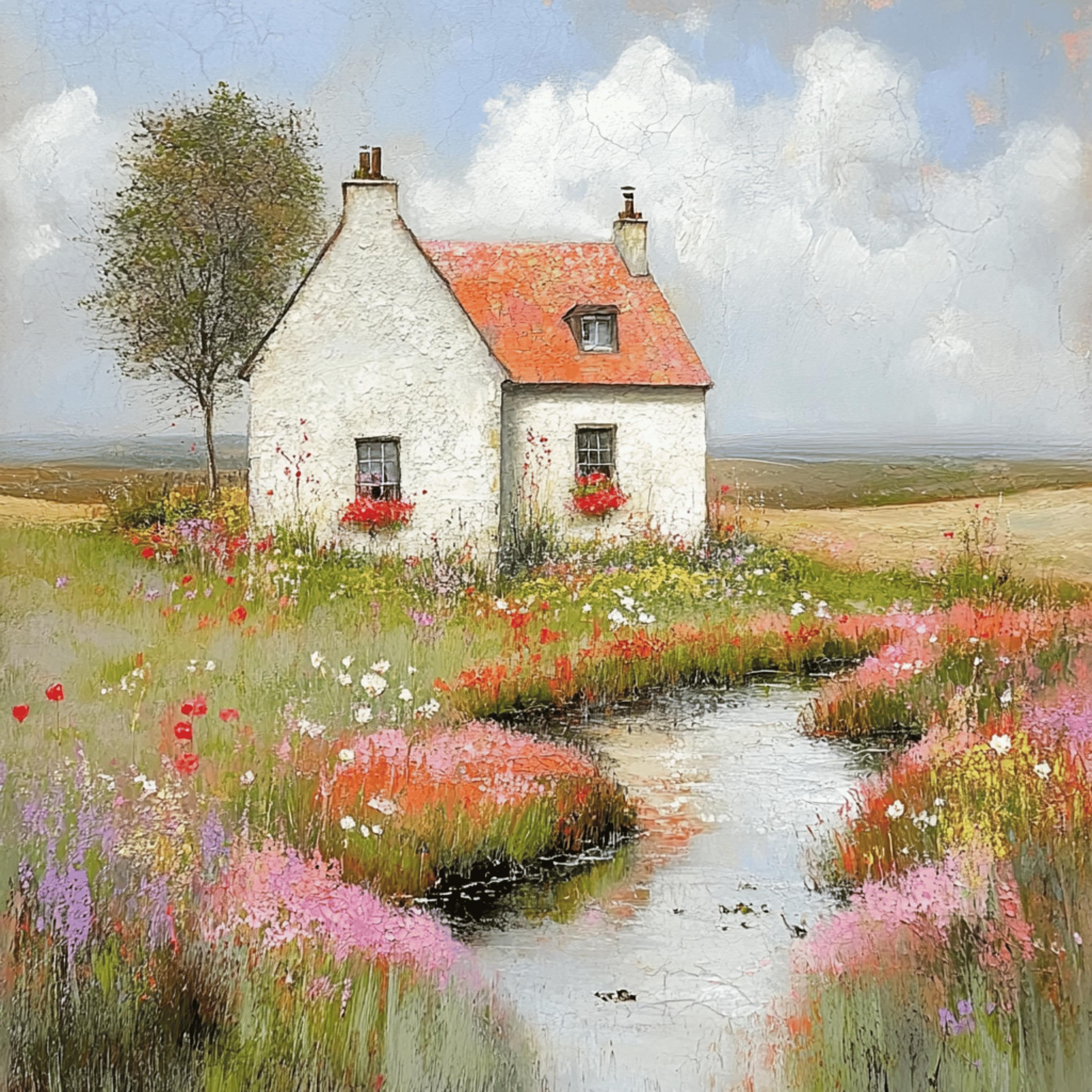 12 Digital Images, Rustic Cottage Wall Art, Wildflower Field Print ...