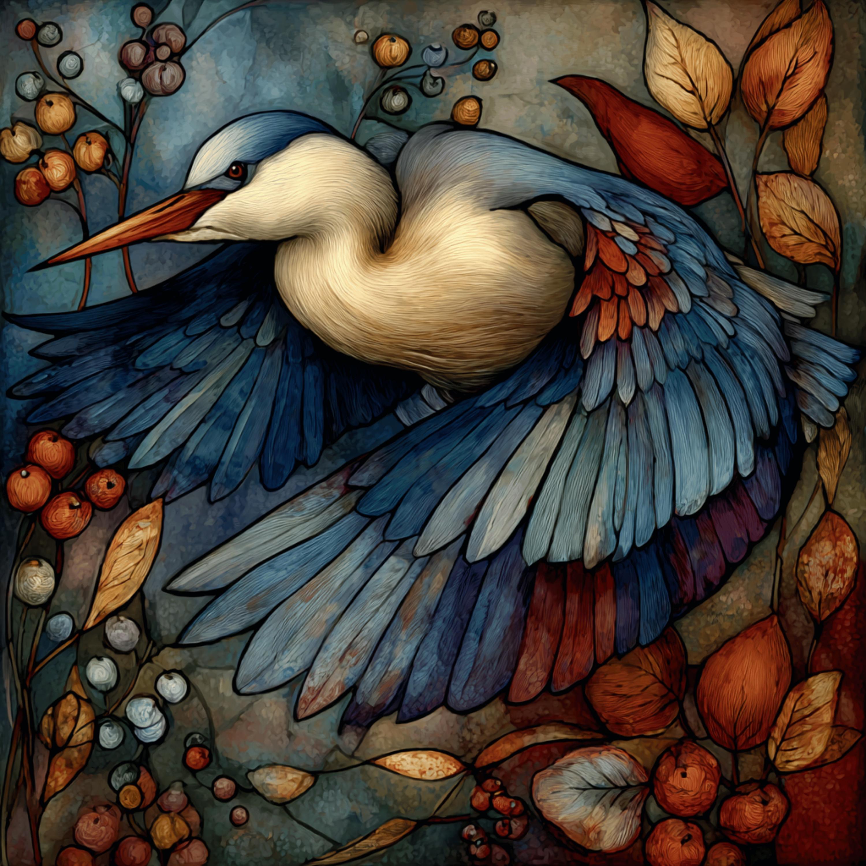 18 DIY Wall Art Birds Stained Glass Digital Images, Colorful Bird ...