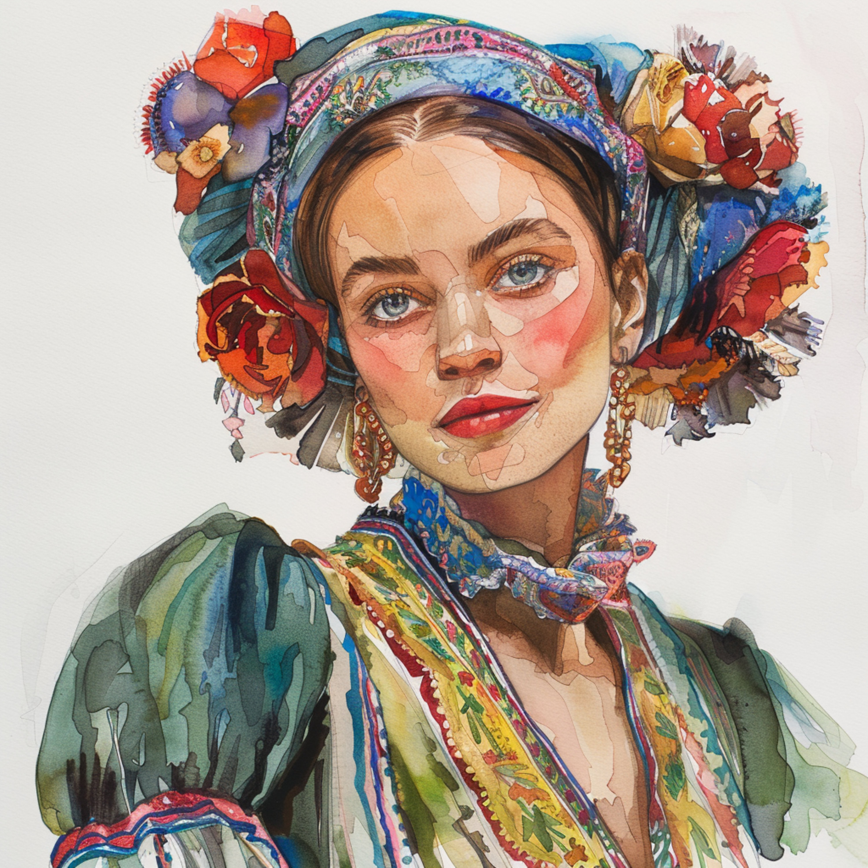 24 Slovakian Female Portraits Wall Art, Vintage Style Women Paintings ...