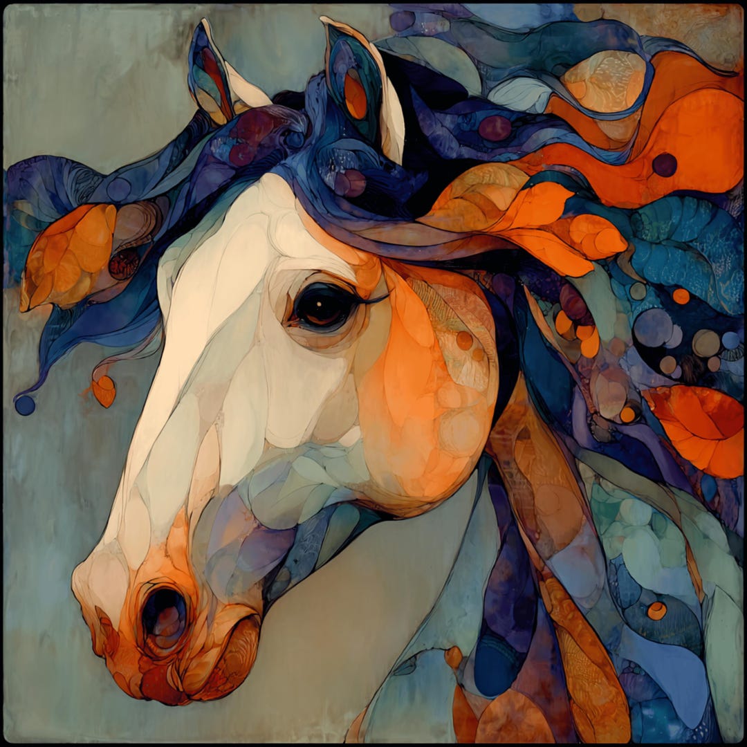 27 Colorful Abstract Horse Portraits With Bold Brushstrokes for DIY ...
