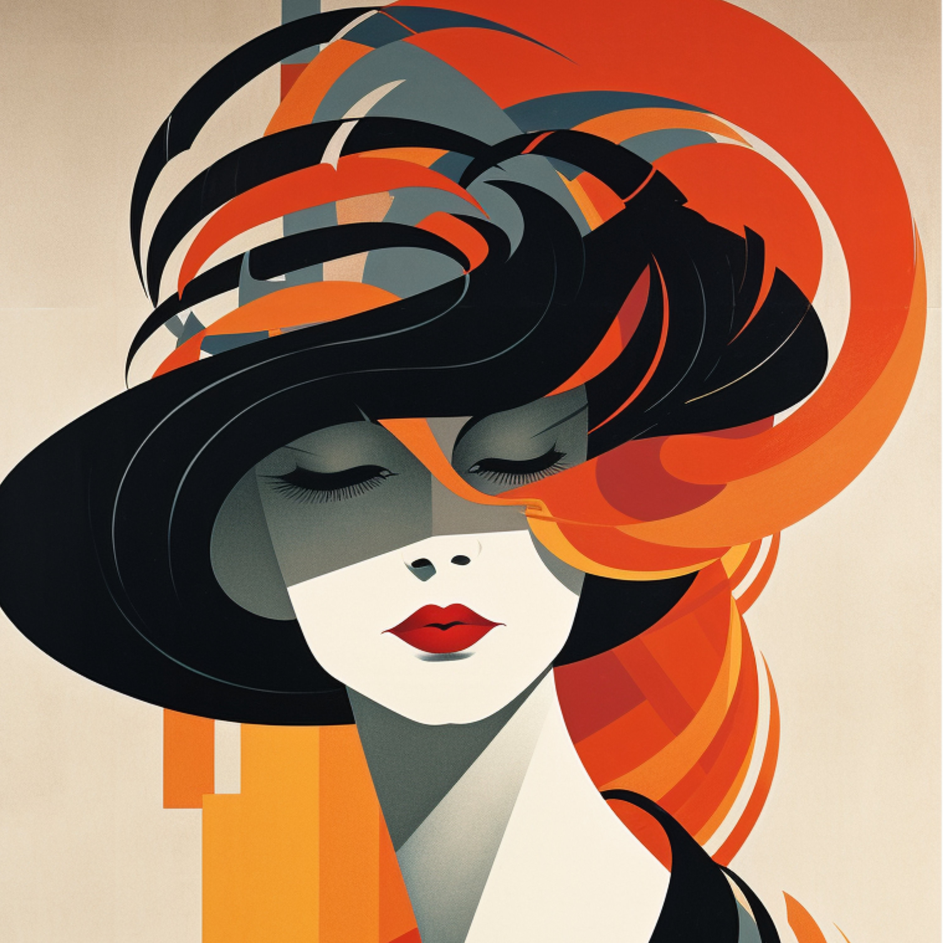 TEN Art Deco Female Portraits Wall Decor Instant Printable Digital ...