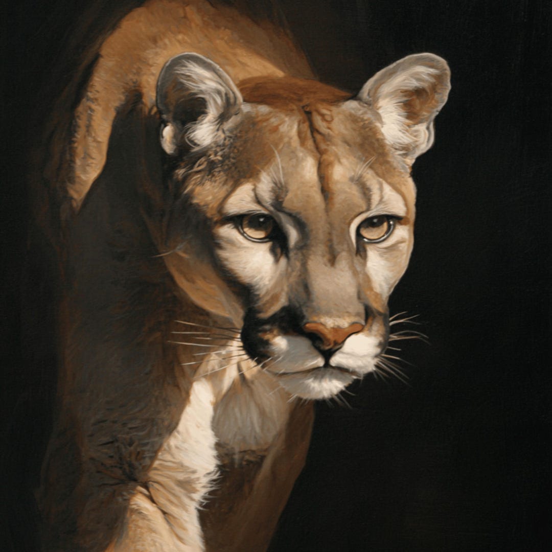 40 Big Cat Portraits Lion Lioness Cub Cougar Art Set Boho Wildlife ...