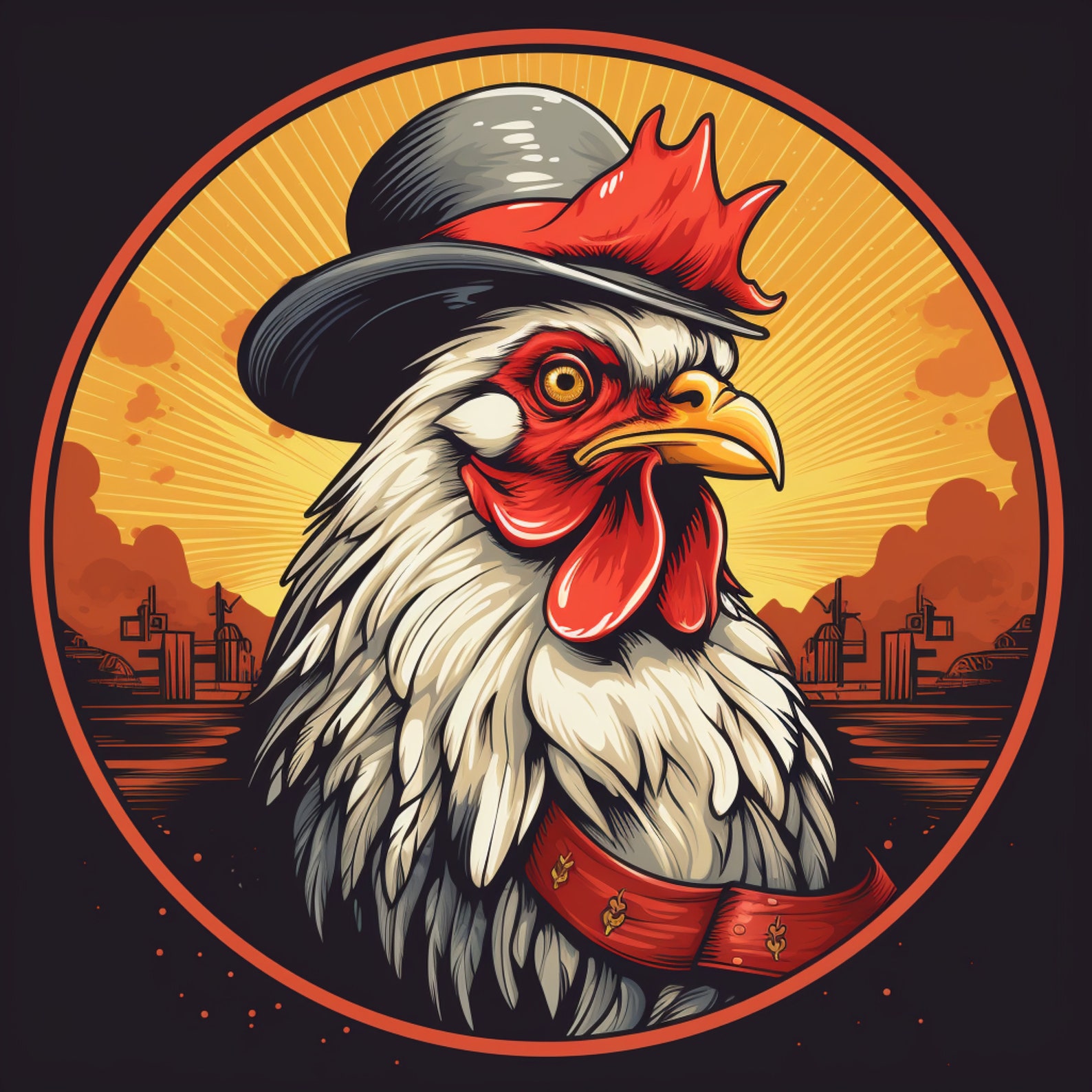 TWENTY THREE Vintage Steampunk Style Rooster Duck Wall Art, Colorful ...